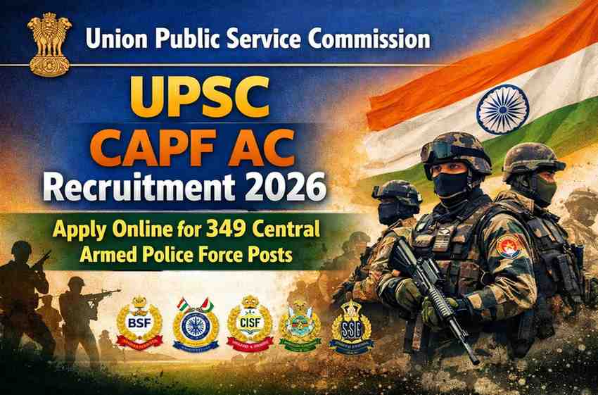 Union Public Service Commission UPSC CAPF AC Recruitment 2026 : Apply ...